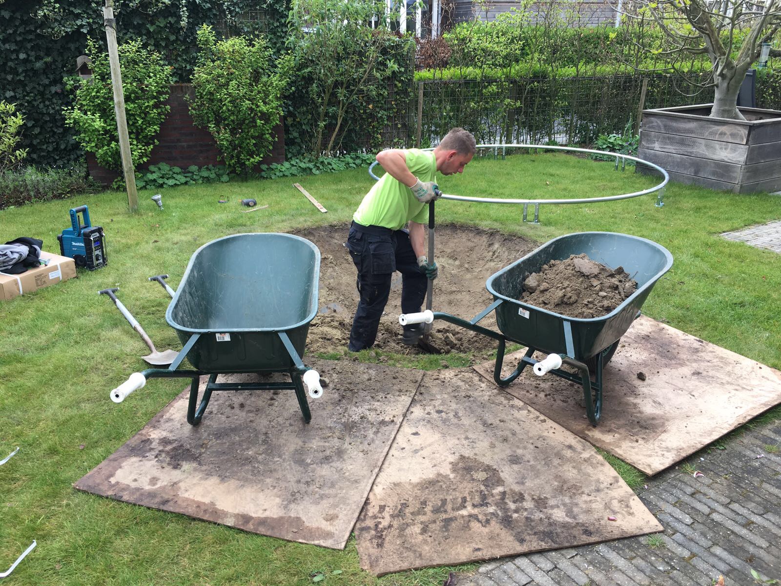 Berg Trampoline Inground Talent 300 cm groen | Trampoline Ingraven.nl